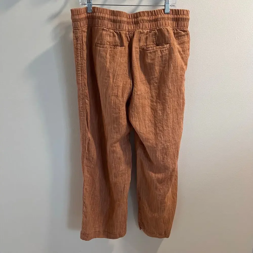 Athleta | Pants & Jumpsuits | Athleta Cabo 0 Linen Textured Wide Leg ...